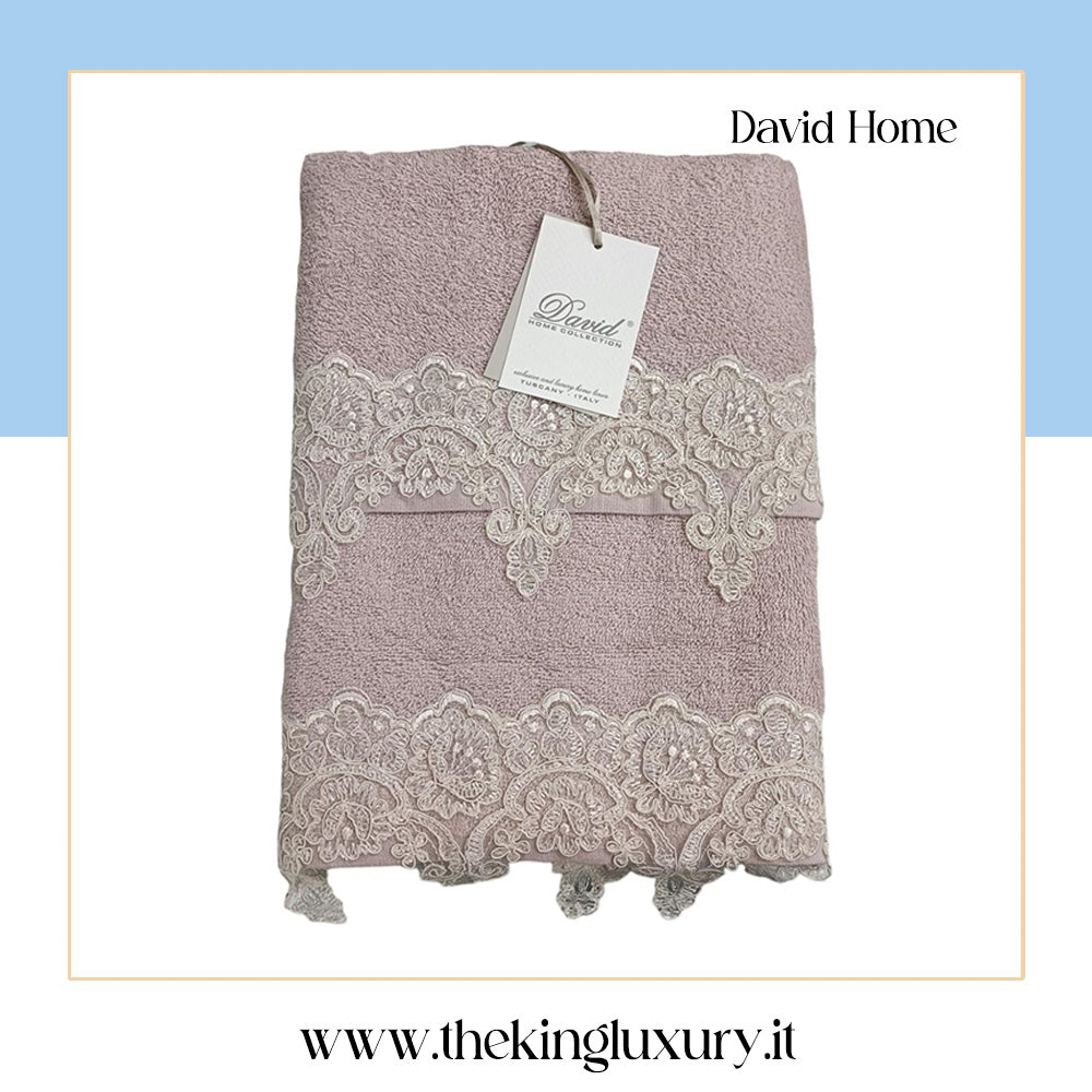 Set Asciugamani 1+1 David Pizzo Nuovo Spugna di Cotone